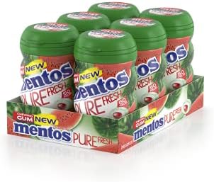 Mentos Pure Fresh Watermelon Flavour Chewing Gum, 6 X 87.5g - Pack of 1 ...