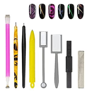 Amazon.com : 8 Pieces Nail Magnet Tool Set, Double-head Flower Design ...