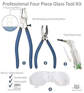 Amazon.com: Professional Four Piece Stained Glass Tool Kit with Running ...
