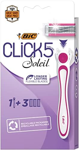 BIC Click 5 Soleil Women's Disposable Razors, 5 Blades With a Moisture ...