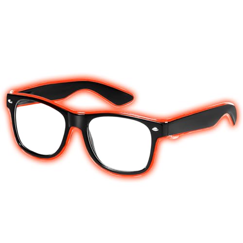 Spooktacular Creations Red Light up Neon Glasses LED Sunglasses with 3 ...
