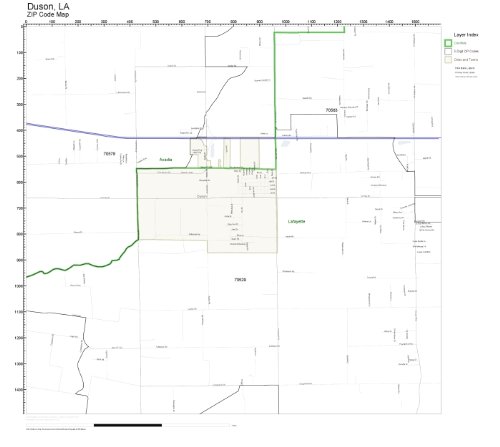 Zip Code Wall Map Of Duson La Zip Code Map | Desertcart INDIA