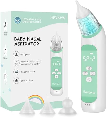 HEVAVW Electric Nasal Aspirator for Baby - Baby Nose Sucker, Booger ...