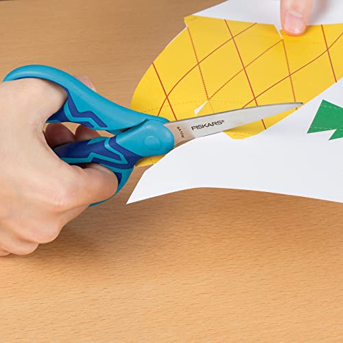 Fiskars Student Scissors for School, SoftGrip 7 Inch, 3 Pack, Black ...