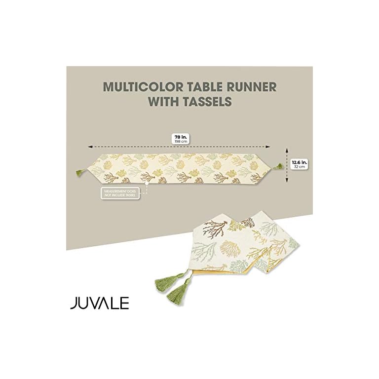 Juvale Dining Table Runner with Tassels, Beach Home Decor (Beige, 12 x ...