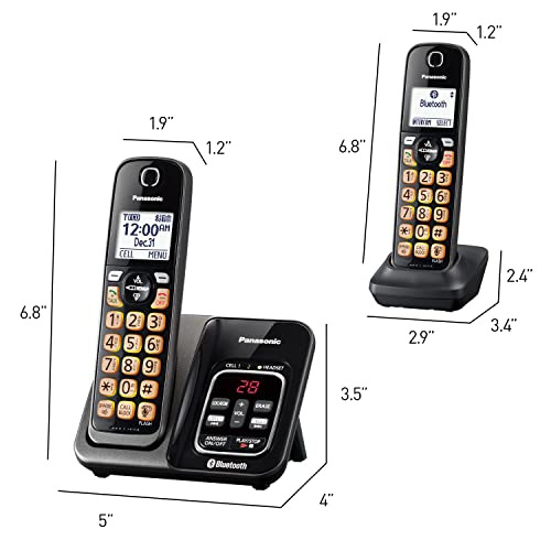Panasonic Expandable Cordless Phone System with Link2Cell Bluetooth, Voice Assistant, Answering ...