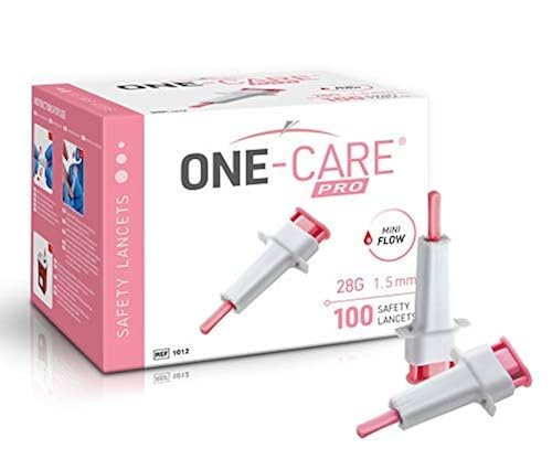 MediVena ONE-CARE PRO Safety Lancets, Top Push Button Activated, 28G x ...