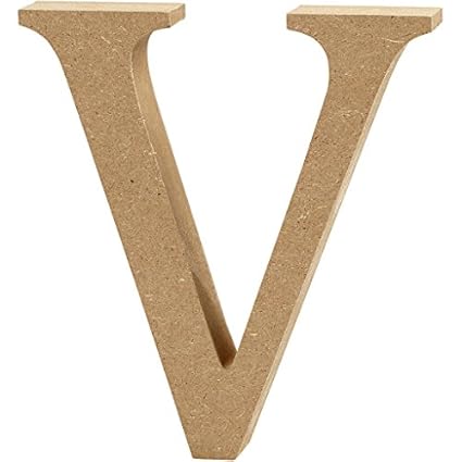 Creativ"V" MDF Letter, Brown, 13 x 2 cm: Amazon.co.uk: Welcome