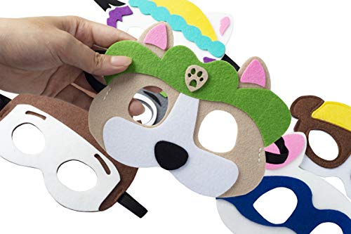 Dog Masks Party Favors for Kid (16 Packs) Felt and Elastic - Birthday ...