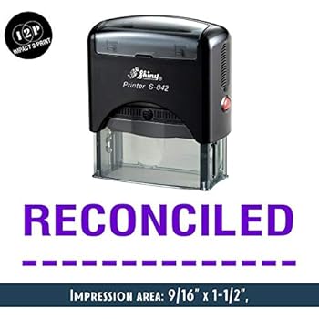 Amazon.com : Reconciled Rubber Stamp for Office Use Self-Inking ...