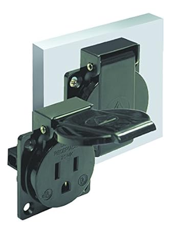 Receptacle, Panel Mount, 15A/250VAC, IP54, Blue: Electrical Outlets ...