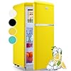 WANAI 3.5 Cu.ft Compact Refrigerators Mini Fridge with Freezer Yellow ...