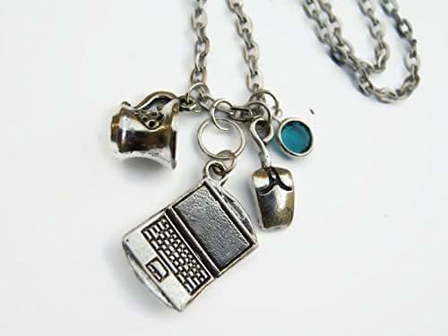 Amazon.com: IT Computer Tech Necklace, Jewelry, Personalized Birthstone ...