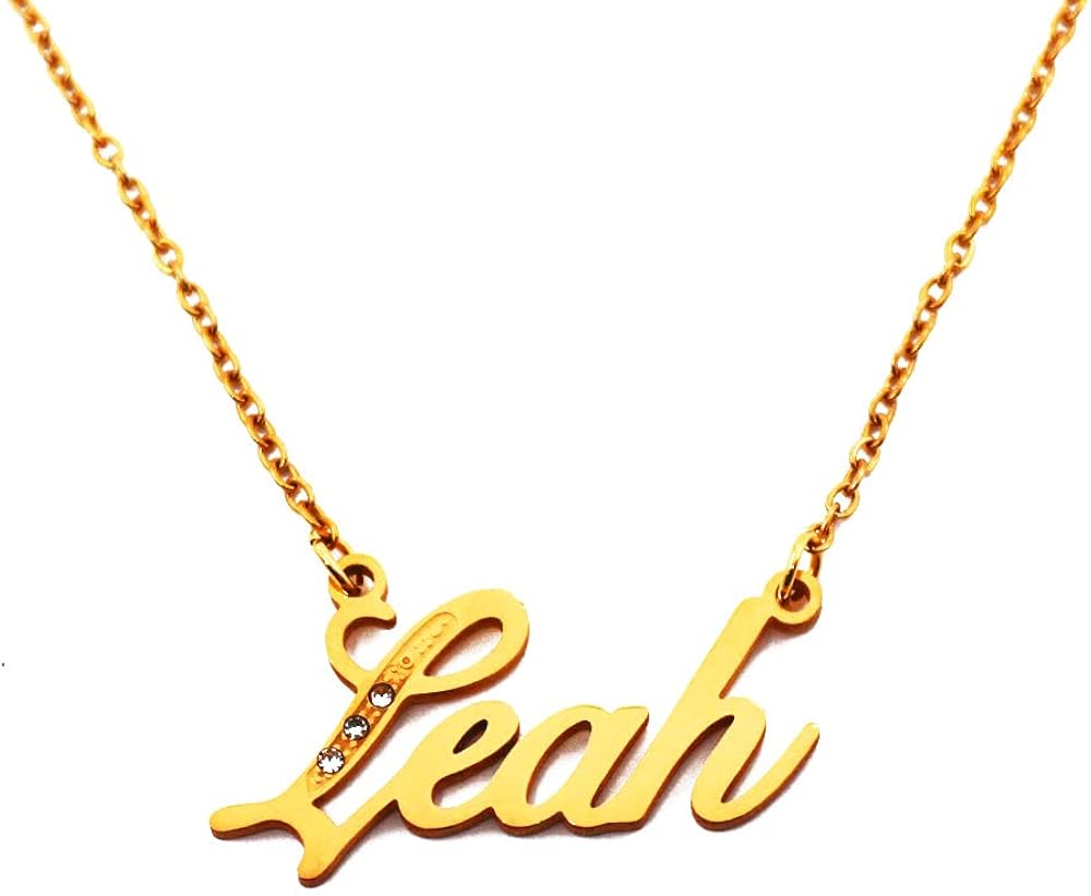 Kigu Name Necklace Leah - Gold Tone - Custom Name Necklace ...