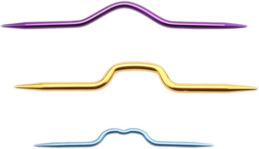 Healifty Knitting Cable Needle Crochet Hook Crooked Needle Twist Curved ...