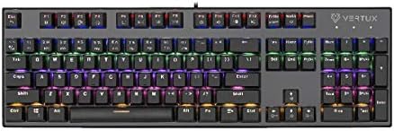 Vertux Gaming Keyboard, Premium RGB LED Backlit USB Wired Mechanical ...