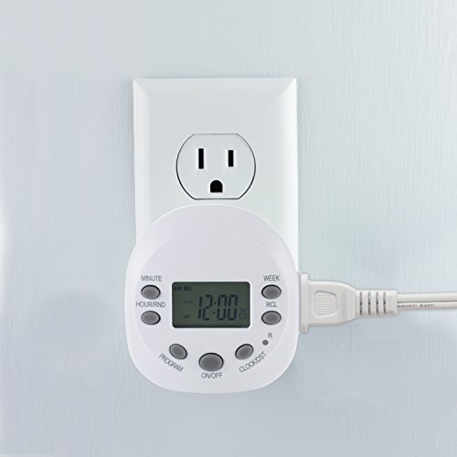 GE 7-Day Programmable Digital Timer, 1 Outlet Polarized, Plug-In Indoor ...