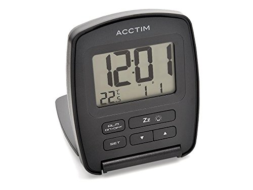 Acctim 15517 LCD Display Folding Travel Alarm Clock Digital Temperature ...
