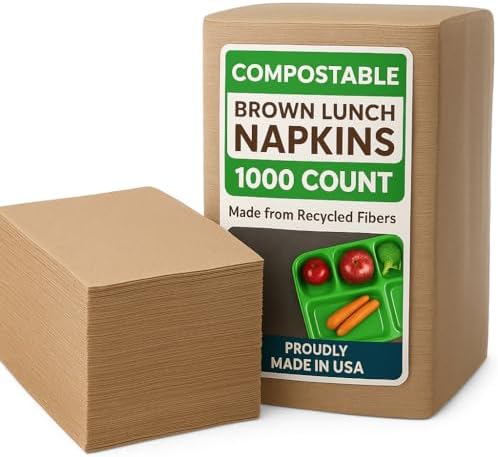 Stock Your Home Brown Napkins Disposable, Paper Napkins Everyday 1000 ...