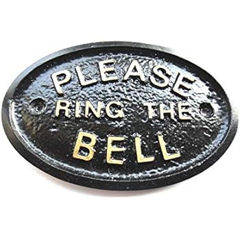 Amazon.com : KiaoTime Vintage Rustic Cast Iron Welcome Sign Ring Bell ...