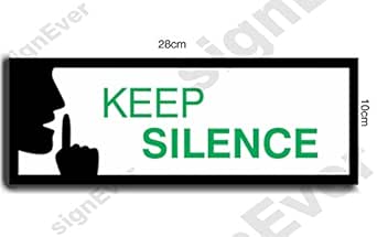 SIGN EVER Keep Silence Sign Board with Double Side Adhesive Tape-Vinyl ...