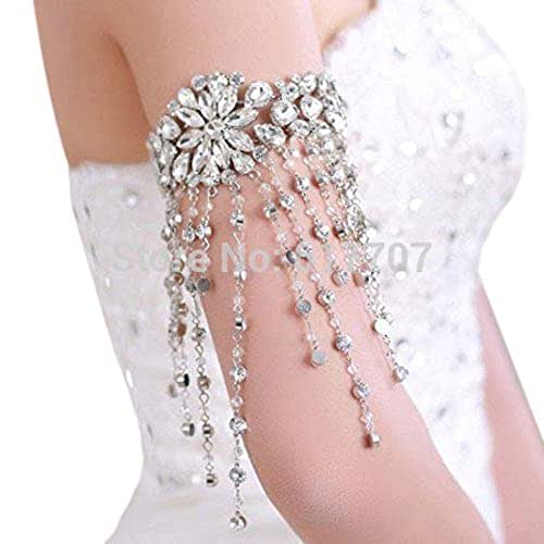 Amazon.com: Rhinestone Arm Cuff, Bridal Arm Bracelet, Wedding Upper Arm ...