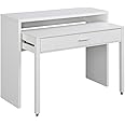 Amazon.com: Pemberly Row Console/Sliding Desk with Drawer and Riser in ...