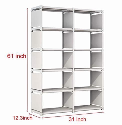 Yomeliy Cube Storage, 5 Tier 10 Cubes Organizer Shelves, Bookcase ...
