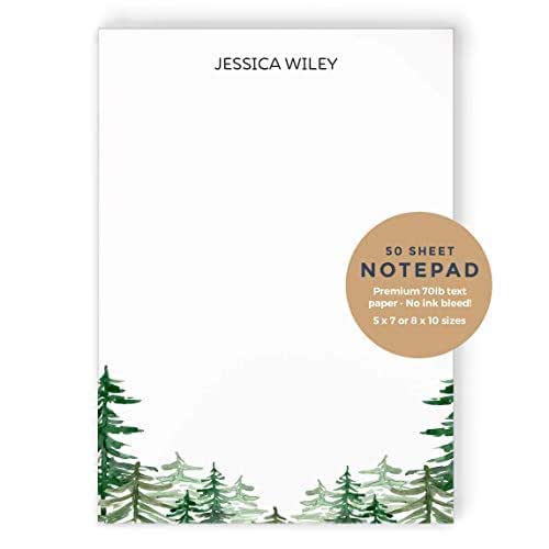 Amazon.com: FOREST NOTEPAD - Personalized Woods Pine Tree Mountain ...