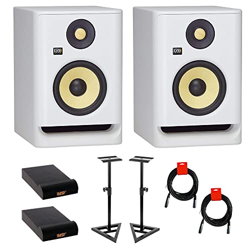 KRK RP5 ROKIT 5 G4 5" Pro Bi-Amp 2-Way Powered Studio Monitor, White ...