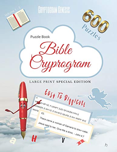 Amazon.com: Puzzle Book Bible Cryptogram Large Print Special Edition ...