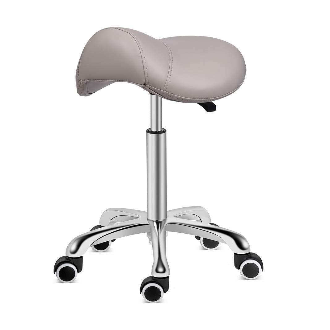 Kaleurrier Saddle Stool Rolling Swivel Height Adjustable with Wheels ...