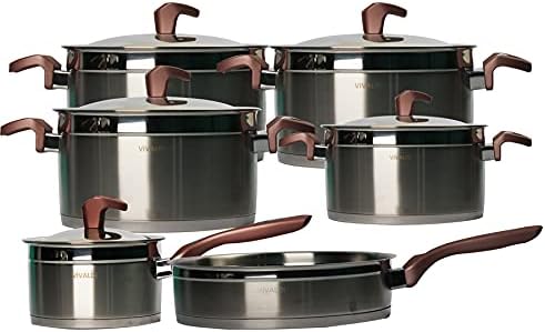 سعر vivaldi Stainless steel cookware set 6 pieces , Silver فى مصر ...