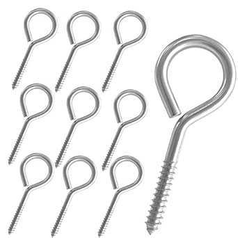 10 PCS Screw Eyes, Stainless Steel Eye Hooks, Heavy Duty Eye Bolts ...