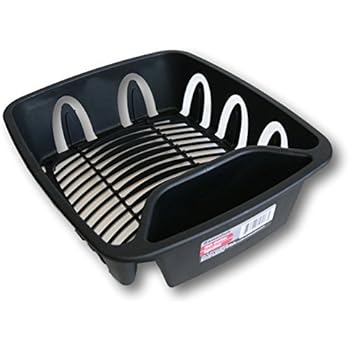 Amazon.com: Essentials Black Plastic Dish Drainer - 11.25'' x 13.75'' x ...