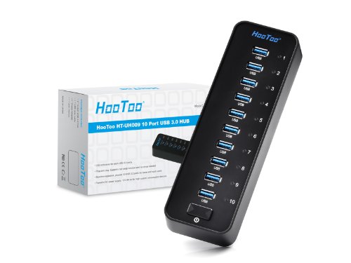 HooToo USB 3.0 Hub 10-Port with 12V/4A Power Adapter, Latest VIA VL812 ...