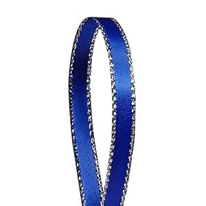 Amazon.com: Royal Blue Satin Ribbon with Silver Border, 1/4" X 50Yd: Beauty