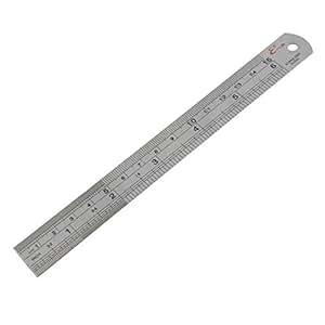 uxcell Carpentry Stainless Metal Dual Scale Straight Ruler Measurement ...