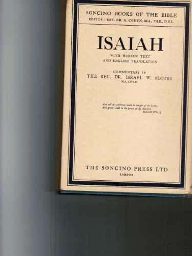 Isaiah: Hebrew text & English translation with an introduction and ...