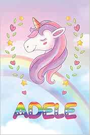 Adele: Adele Unicorn Notebook Rainbow Journal 6x9 Personalized Customized Gift For Someones ...
