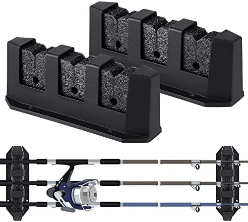Fishing Rod Holder Wall Mount Fishing Rod Rack Black Horizontal Rod ...