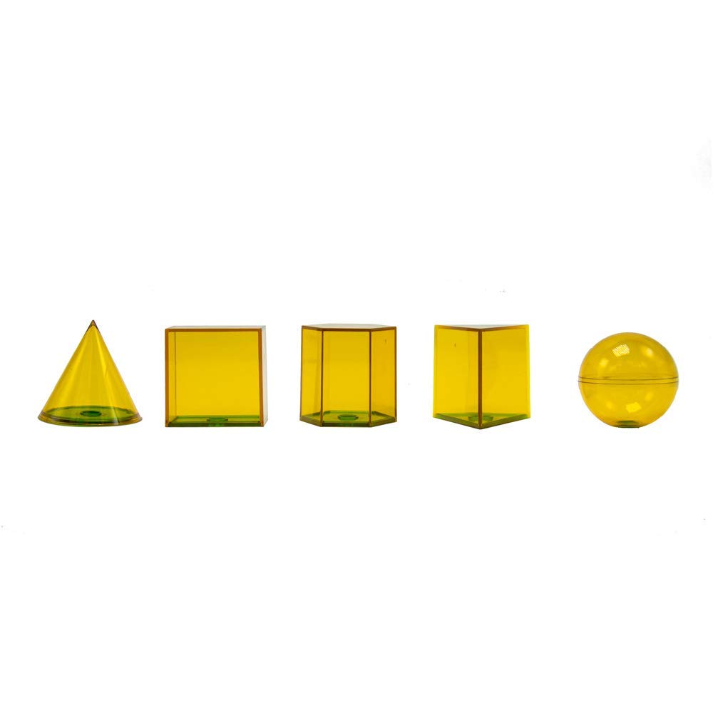 Mua Plastic Fillable 3D Shapes, Yellow Geometric Solids for Measuring ...