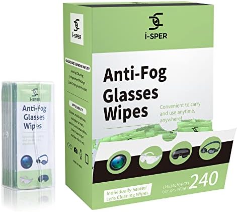 Anti Fog Wipes for Glasses 250 Count Quick Dry Individual Wrapped Pre ...