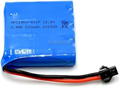 Amazon.com: 12.8V 4S 500mAh 6.4Wh Life Battery SM-2P Reverse Plug for ...
