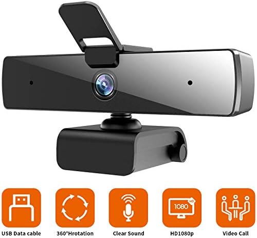 Webcam With Microphone(30fps), Full HD 1080P With Privacy Cover ...