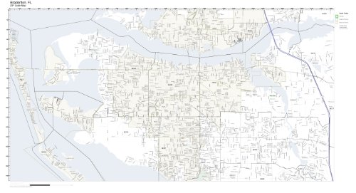 ZIP Code Wall Map Of Bradenton, FL ZIP Code Map Laminated on Galleon ...