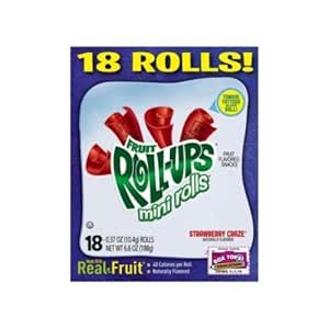 Amazon.com: Fruit Roll-Ups Fruit Snacks, Mini - 6.6 Oz, Strawberry, 18 ...