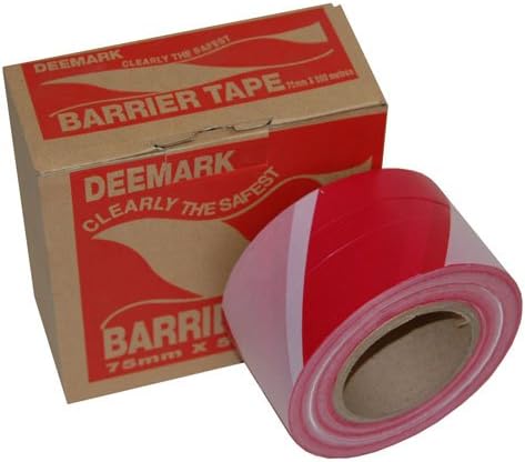 75mm x 500m Red White Barrier Tape Danger Hazard Warning Non Adhesive 1 Roll – BigaMart