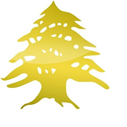 Metallic Cedar Tree Sticker Die Cut Lebanon Lebanese - Gold, Exterior ...