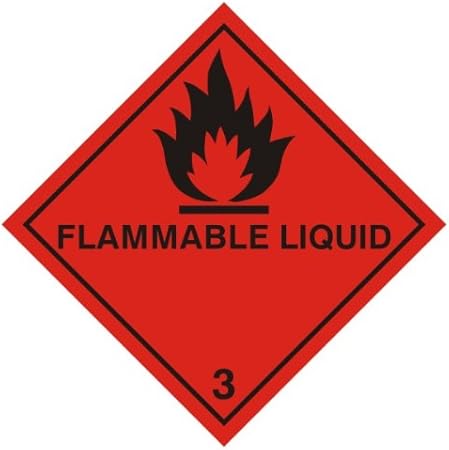Hazard Sign - Flammable Liquid Sticker (Diamond) 100x100mm: Amazon.co ...